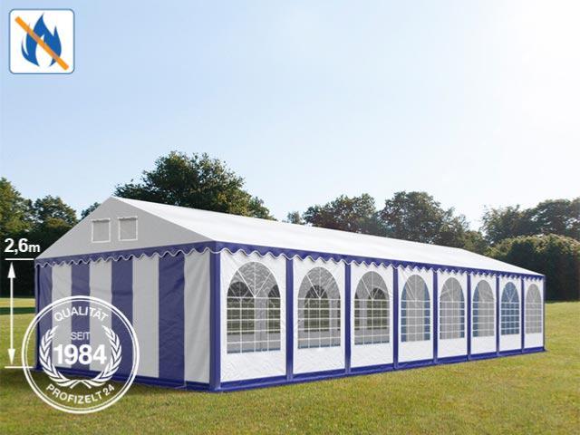 CHAPITEAU blanc/bleu PVC 600 gr/m², qualité pro,6 x 12 m