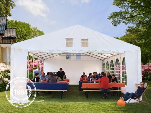 CHAPITEAU blanc/gris PVC 600 gr/m², qualité pro, 6 x 16 m