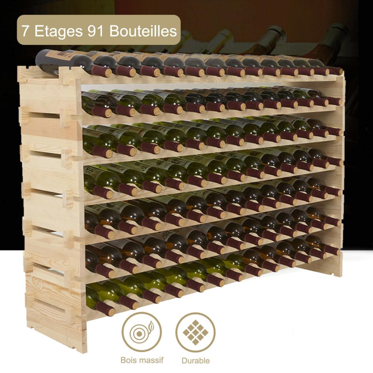 Casier à Bouteilles Longueur 120 Cm Fabrication Bois Brut