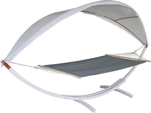 HAMAC jardin en mélèze blanc, 2 places avec TOIT