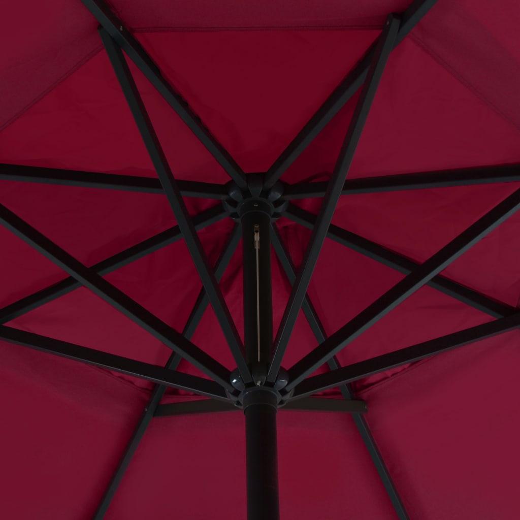 PARASOL aluminium géant, toile rouge, 5.00 mètres