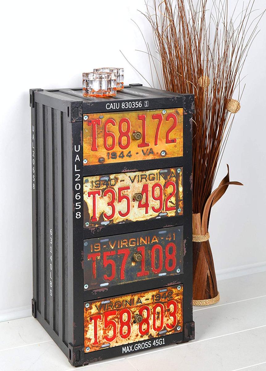 Commode rangement design style industriel en bois