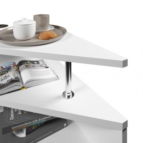 TABLE basse, triangulaire, moderne, blanc mat