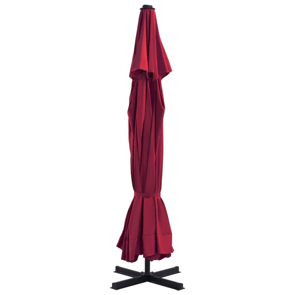 PARASOL aluminium géant, toile rouge, 5.00 mètres